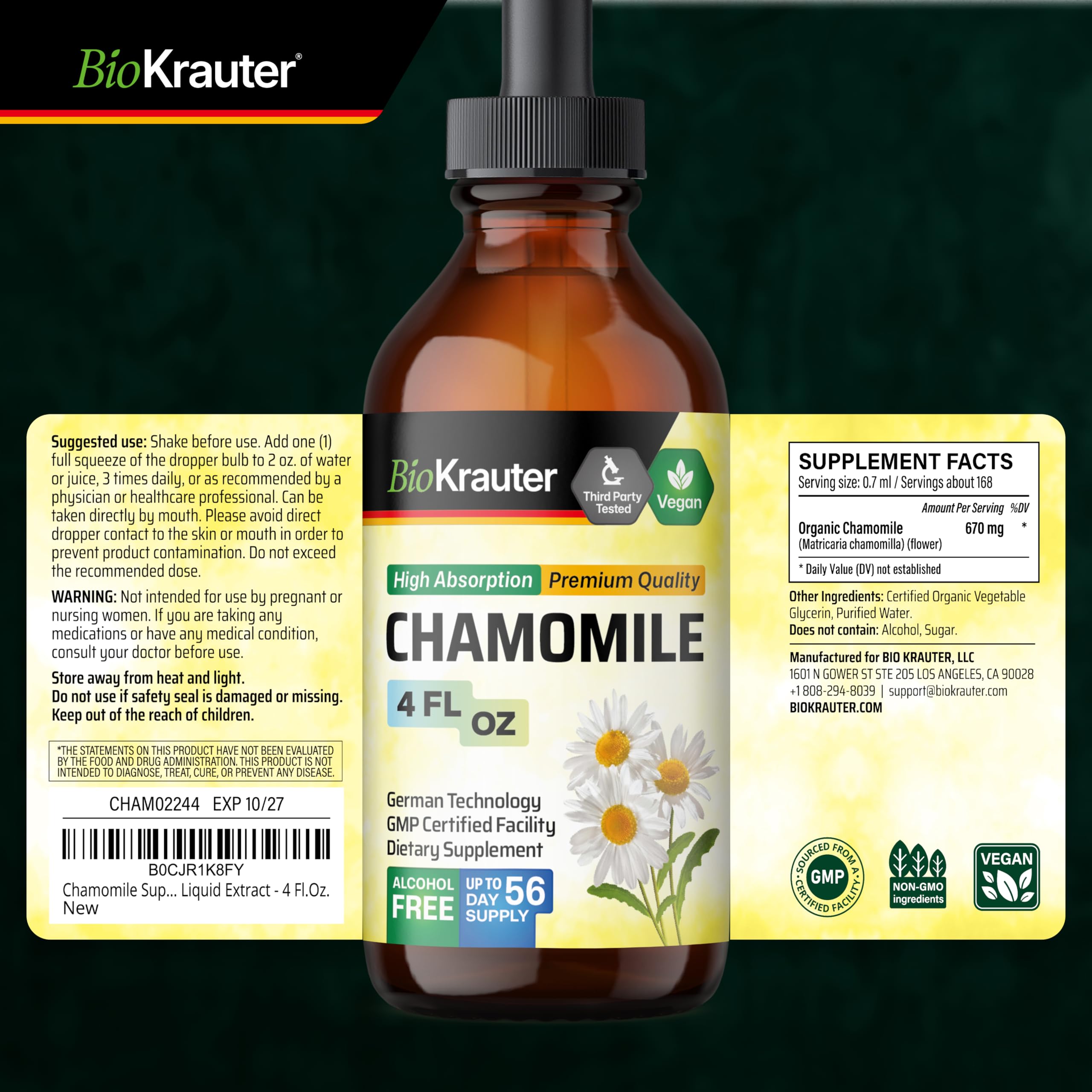 chamomile extract for soothing throat