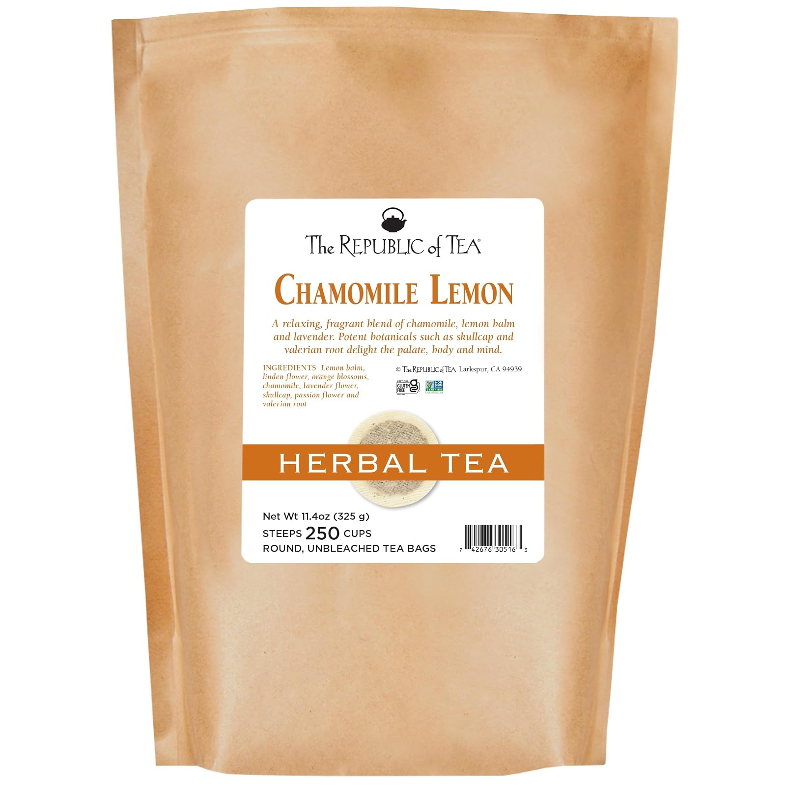 Chamomile lemon herbal tea bags