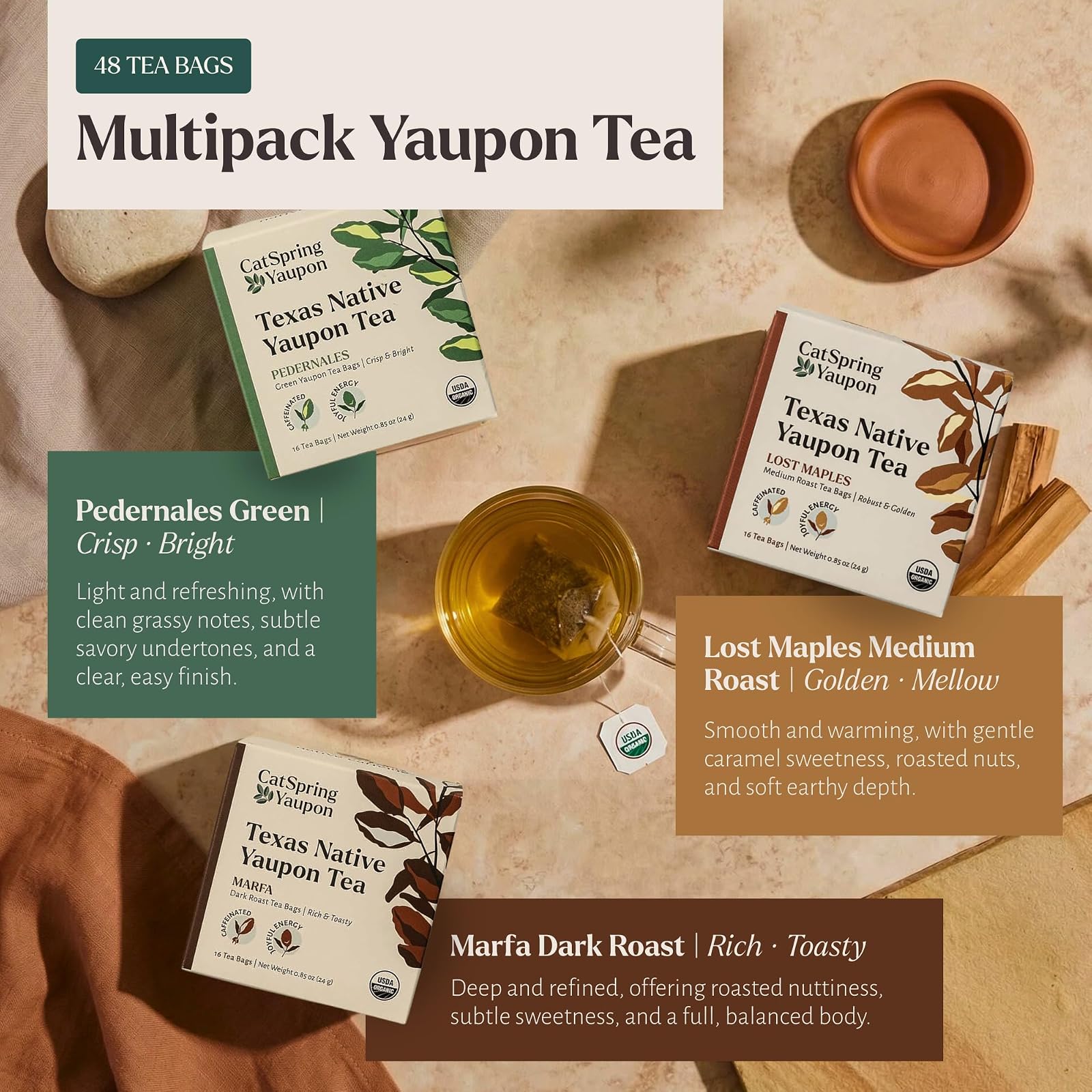 Chamomile tea with Yaupon blend
