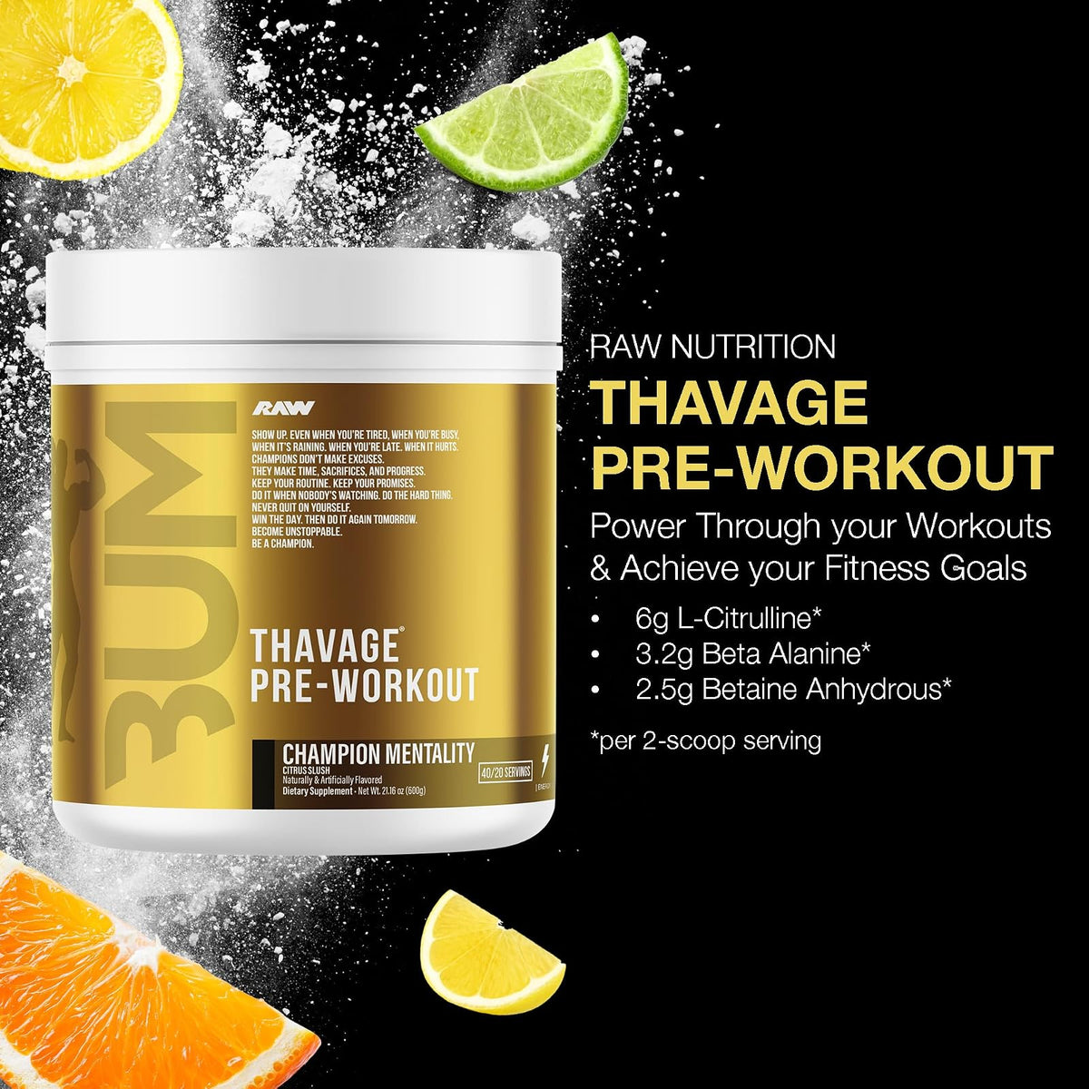 Champion Mentality pre workout for focus