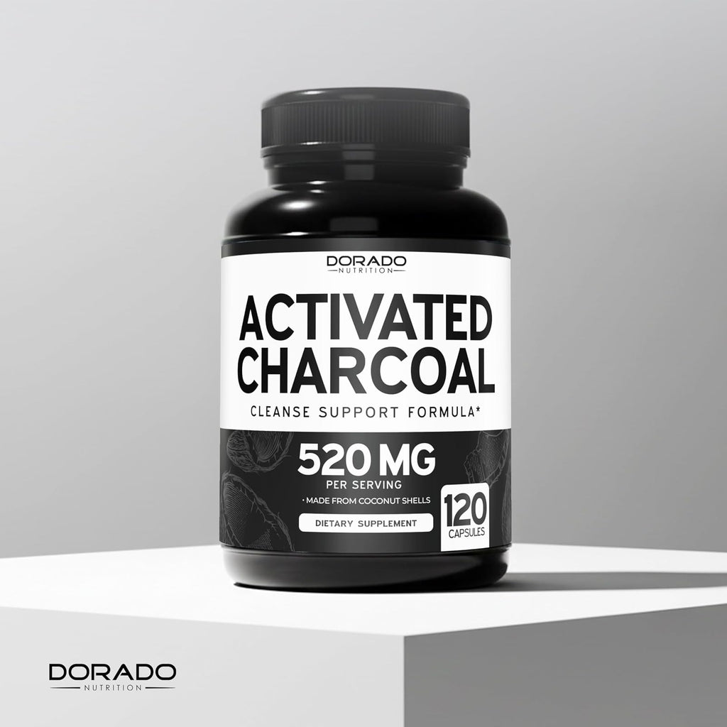 Charcoal capsules for bloating relief