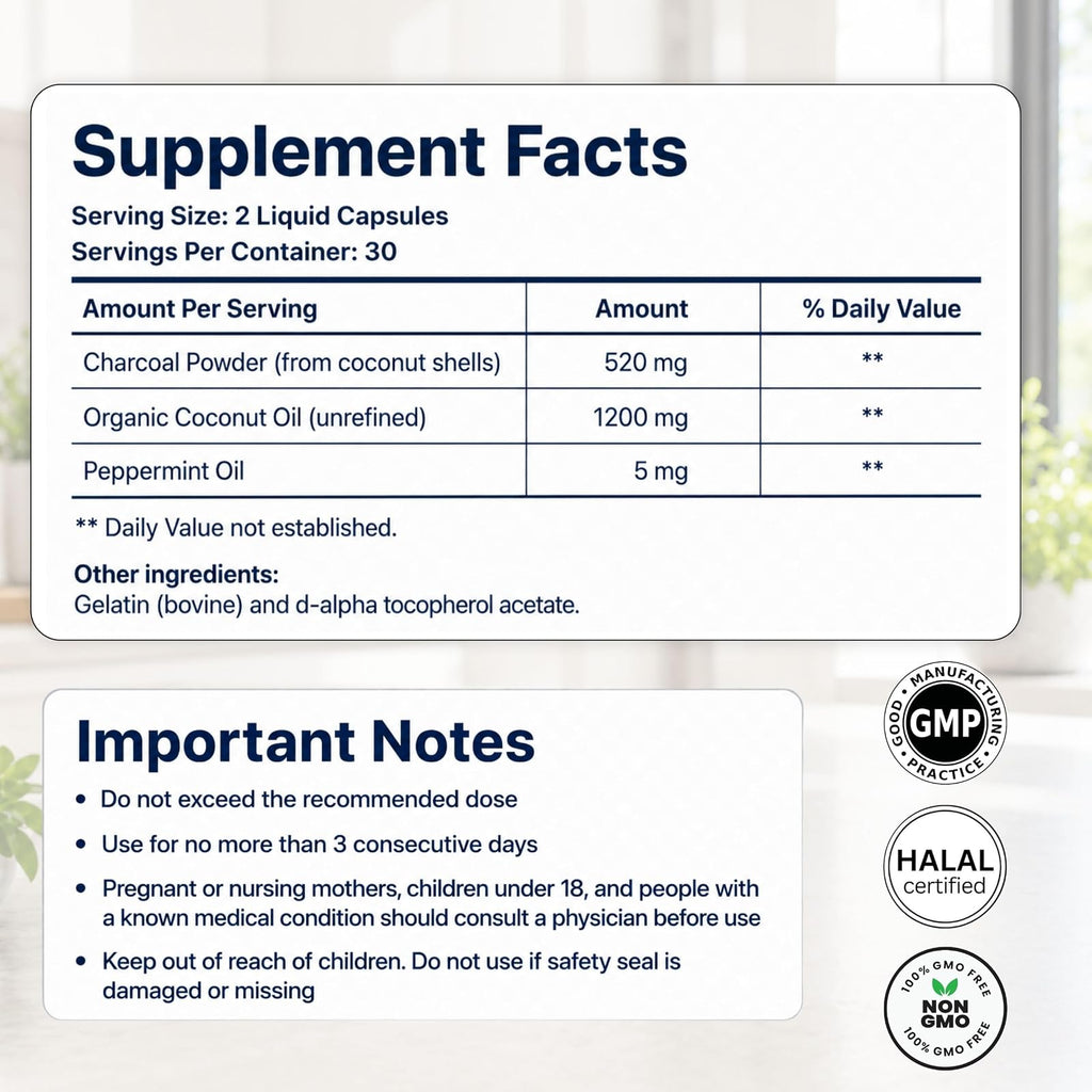 charcoal capsules for bloating relief