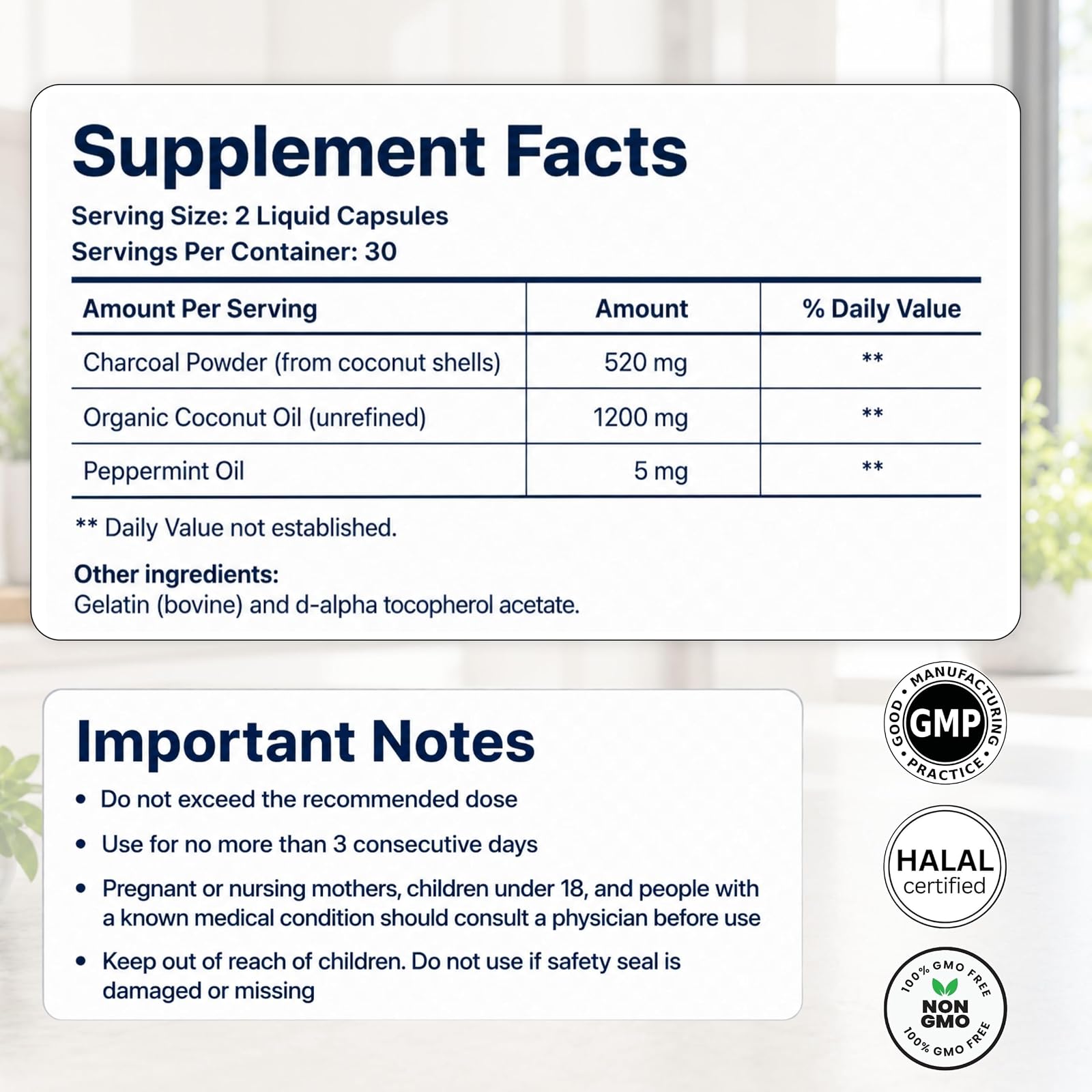 charcoal capsules for bloating relief