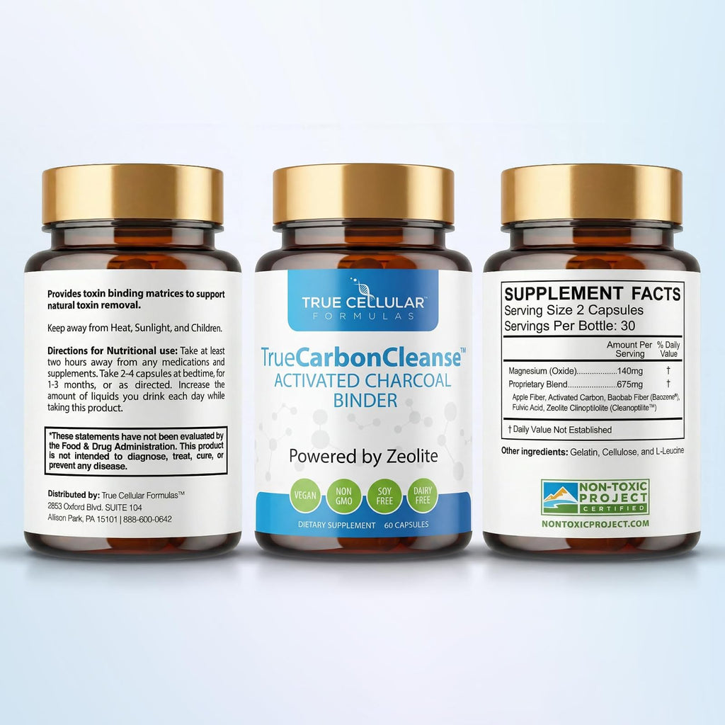 Charcoal capsules for gentle detoxification