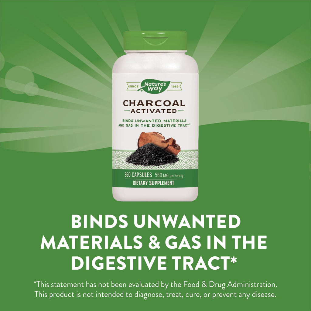 Charcoal capsules for unwanted material binding
