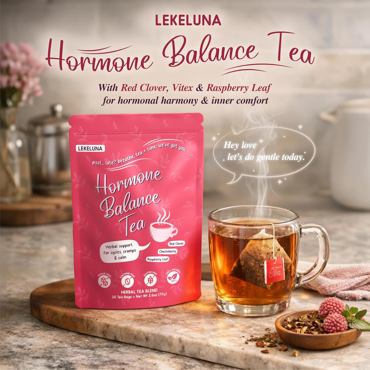 Chasteberry tea for hormonal support