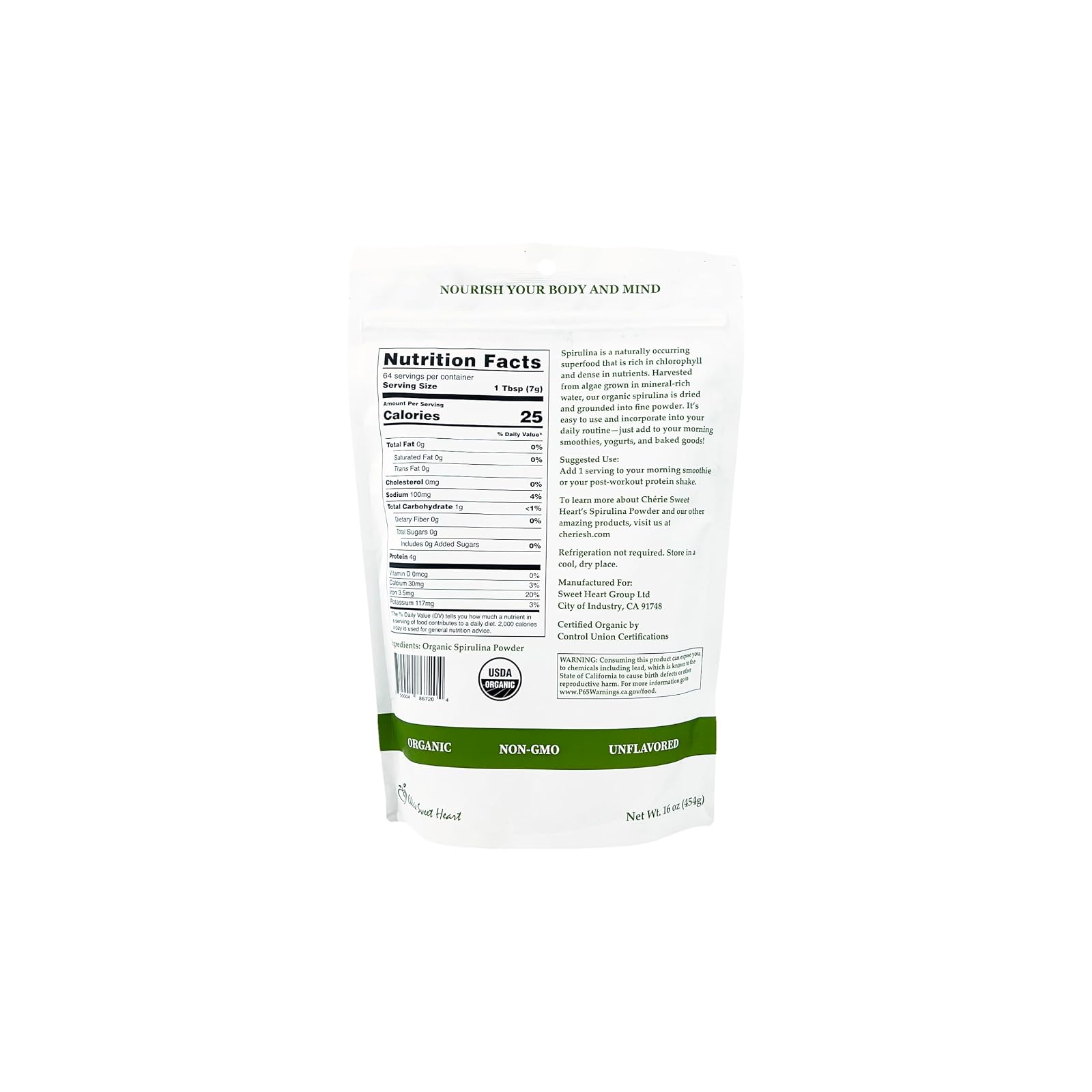 Chérie spirulina powder for health benefits