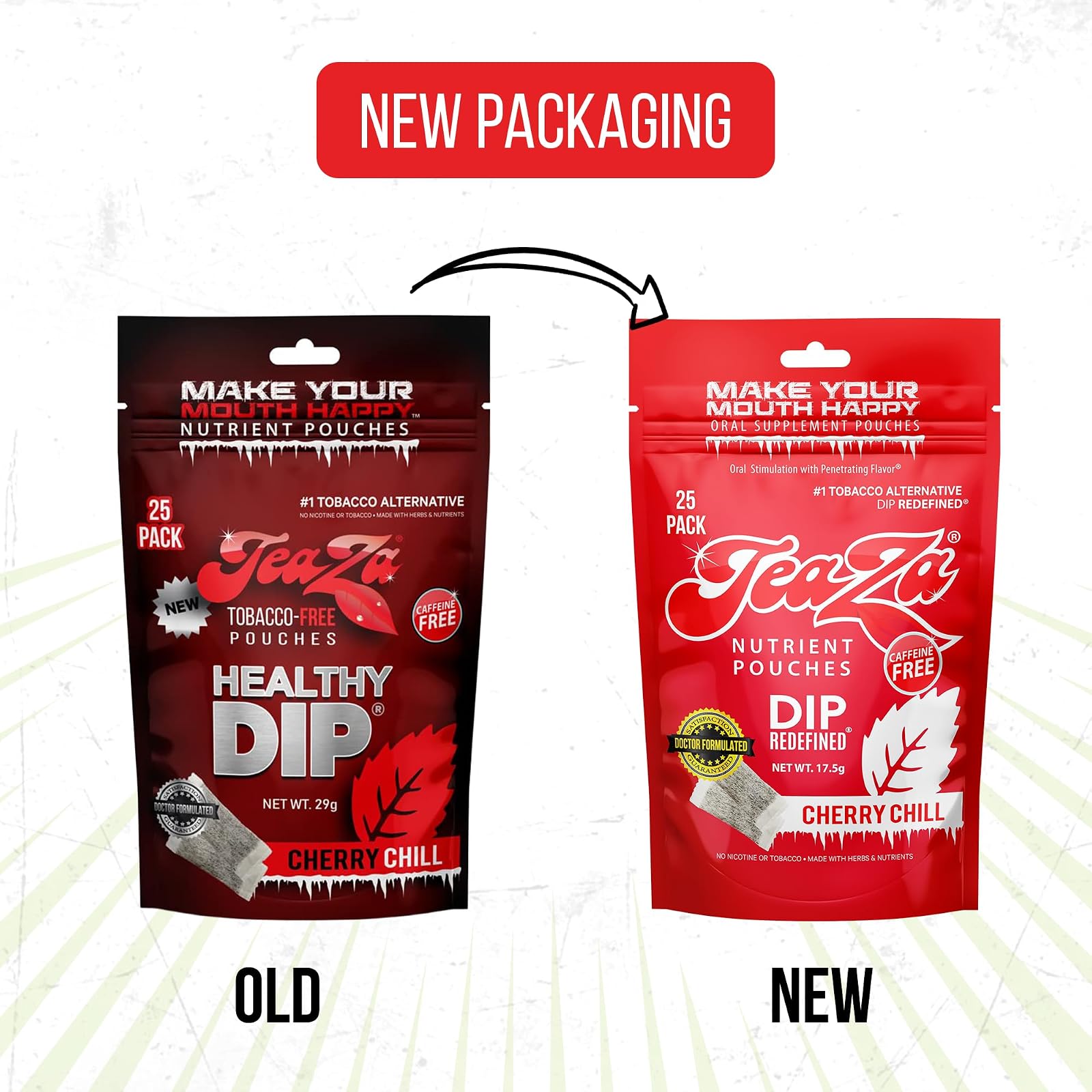 Cherry Chill TeaZa pouches for energy boost