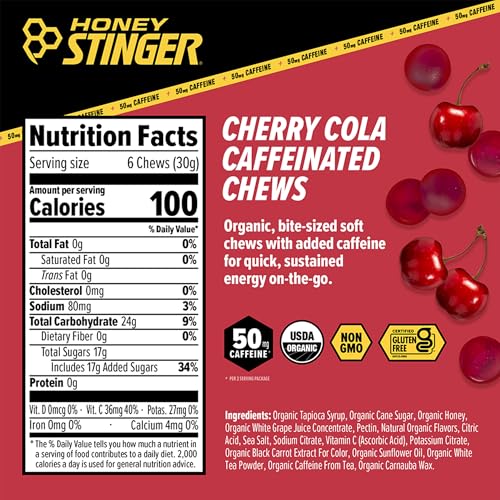 Cherry cola flavour energy chews