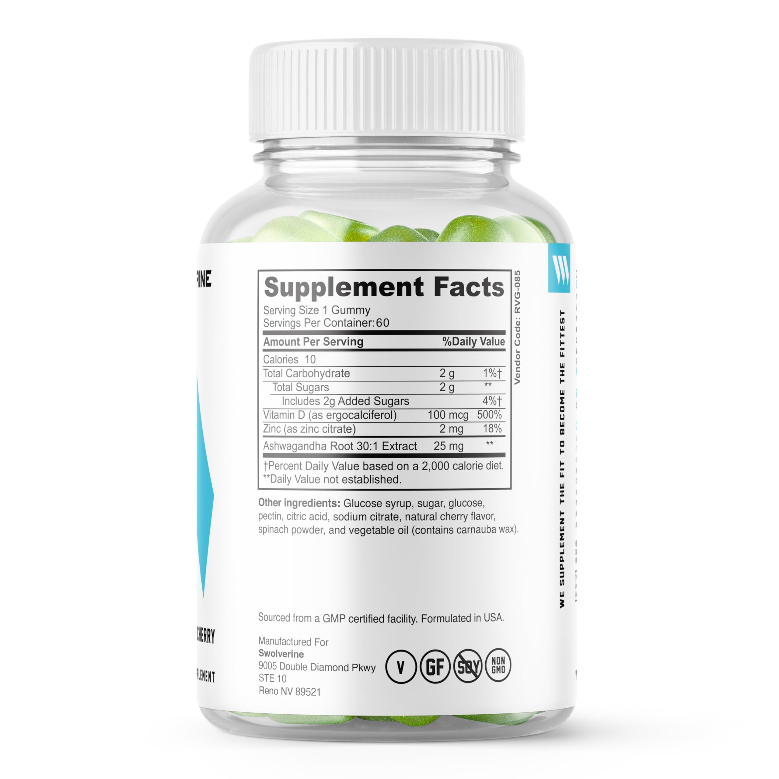 Cherry flavour Ashwagandha vitamin gummies