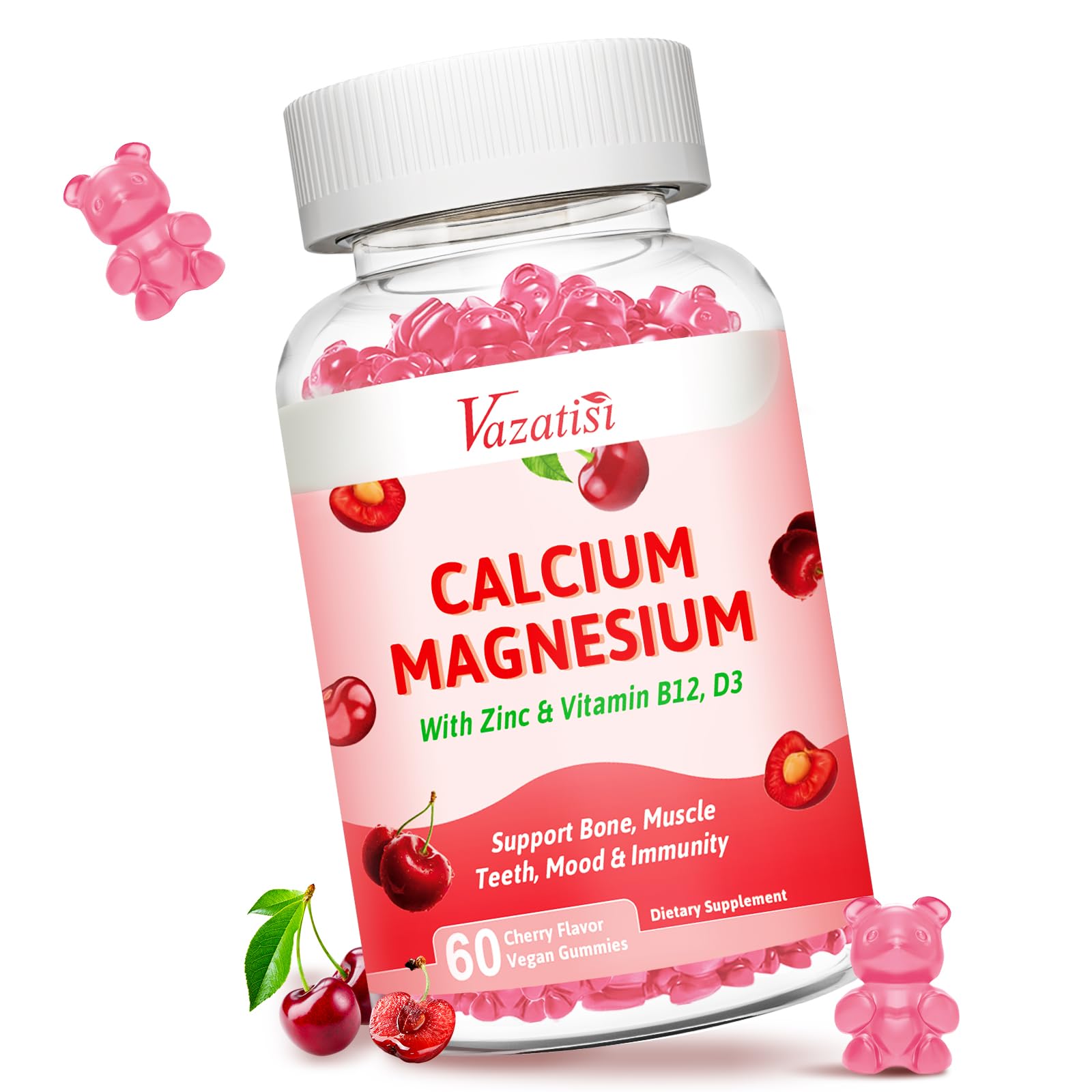 cherry flavour calcium supplement gummies