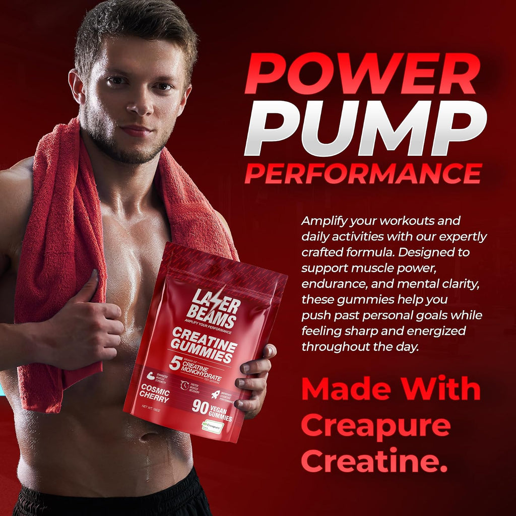 cherry flavour creatine gummies supplement