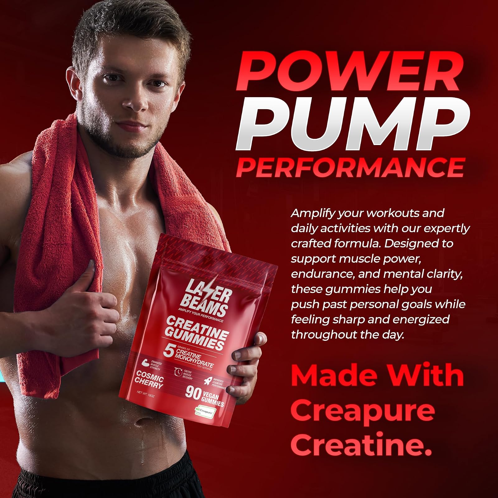 cherry flavour creatine gummies supplement