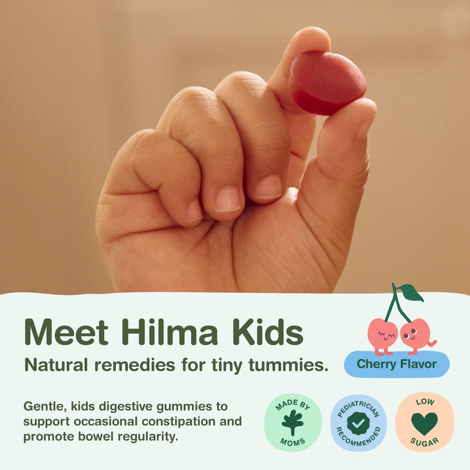 Cherry flavour regularity support gummies