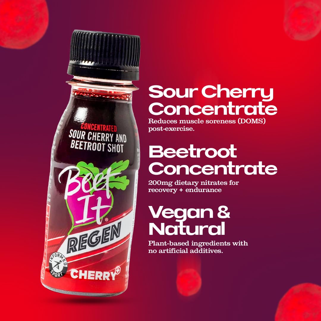 Cherry flavoured energy boost shots