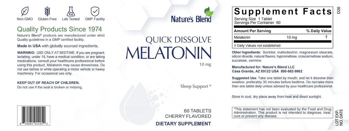 cherry flavoured melatonin for restful sleep