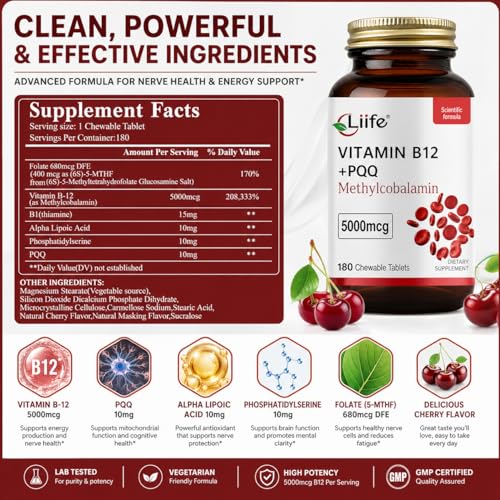 Cherry flavoured Vitamin B12 supplement