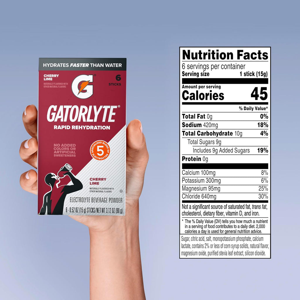 Cherry lime electrolyte powder packets