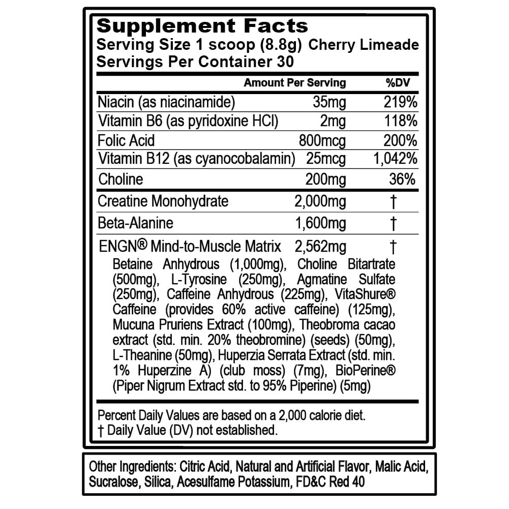 Cherry limeade pre-workout flavour