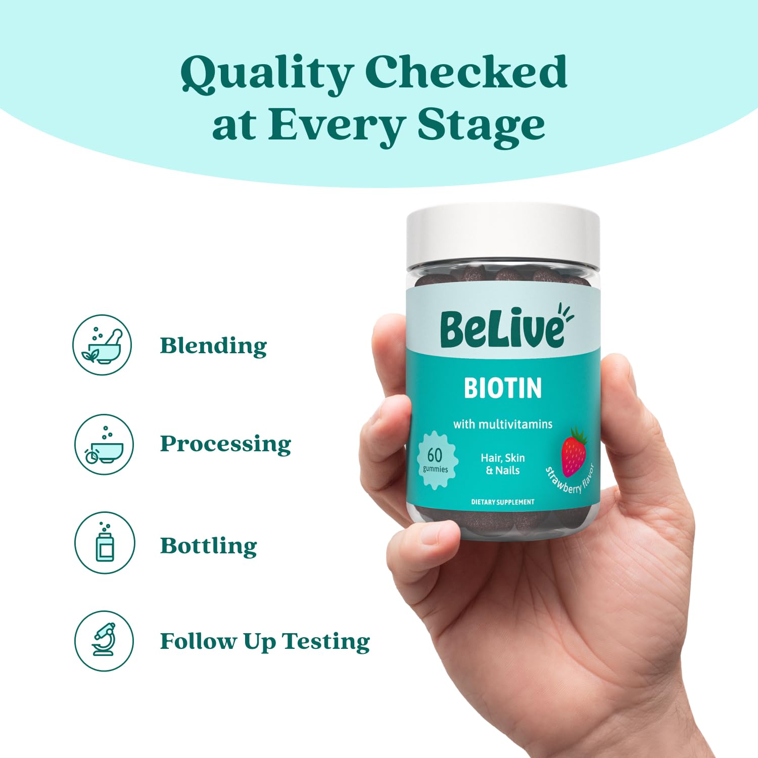Chewable biotin gummies for easy intake