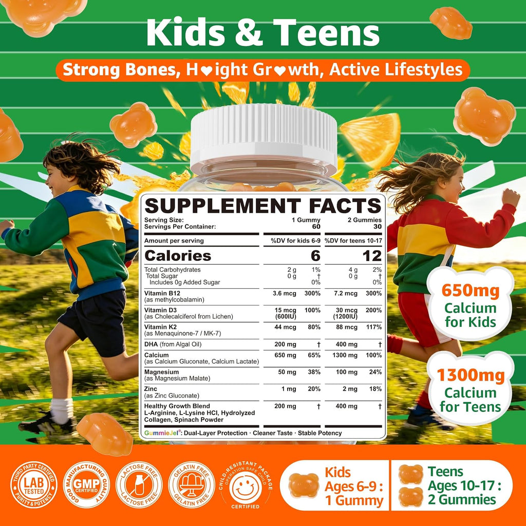 Chewable calcium for growing children