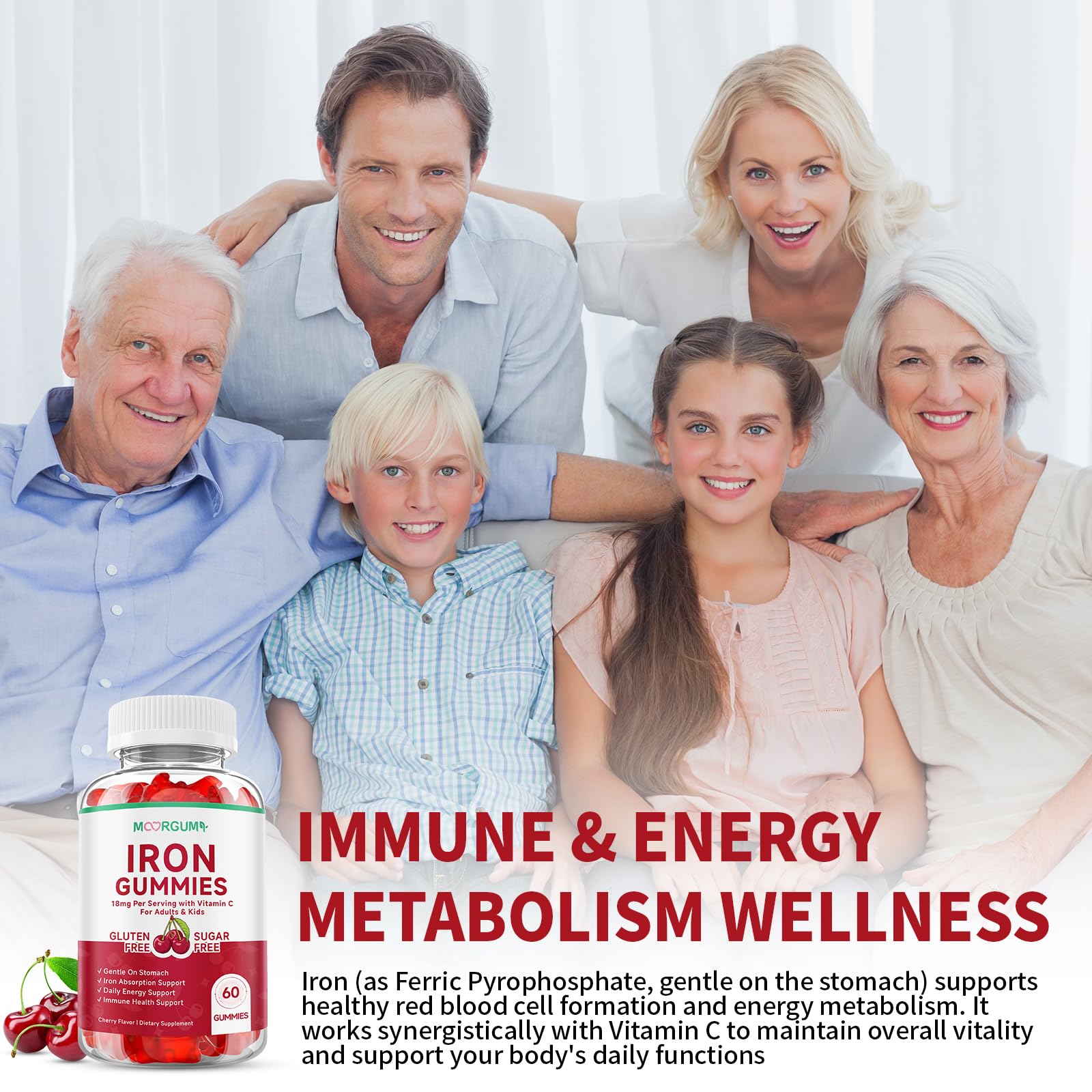Chewable iron vitamins for adults