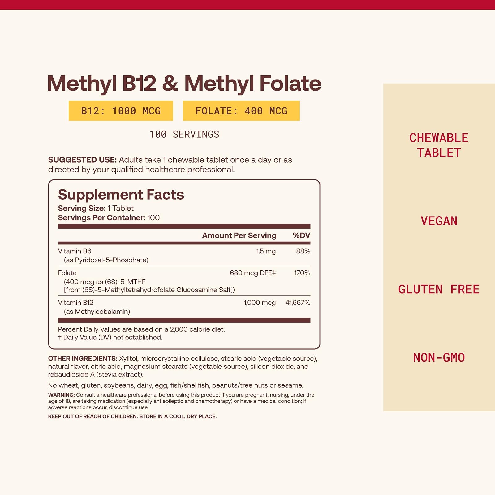 Chewable vitamin B12 for convenience