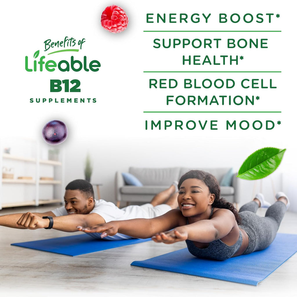 Chewable vitamin B12 gummies for adults