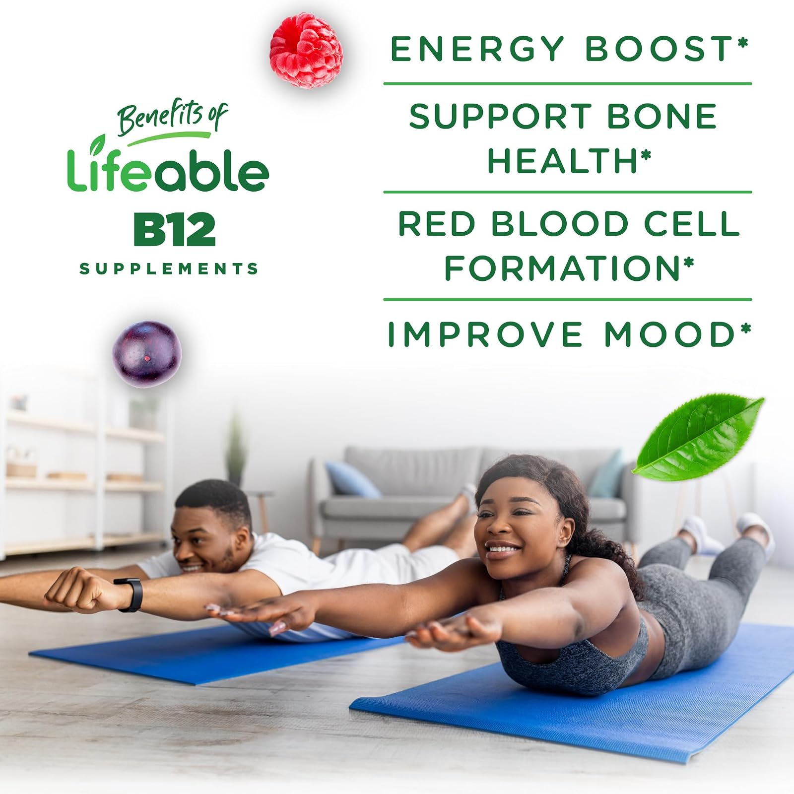 Chewable vitamin B12 gummies for adults