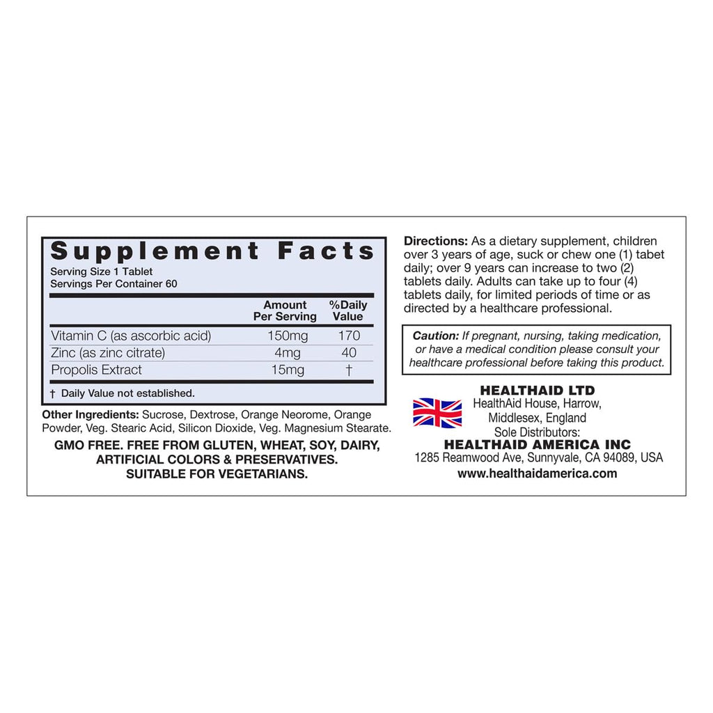 chewable vitamin C and zinc tablets