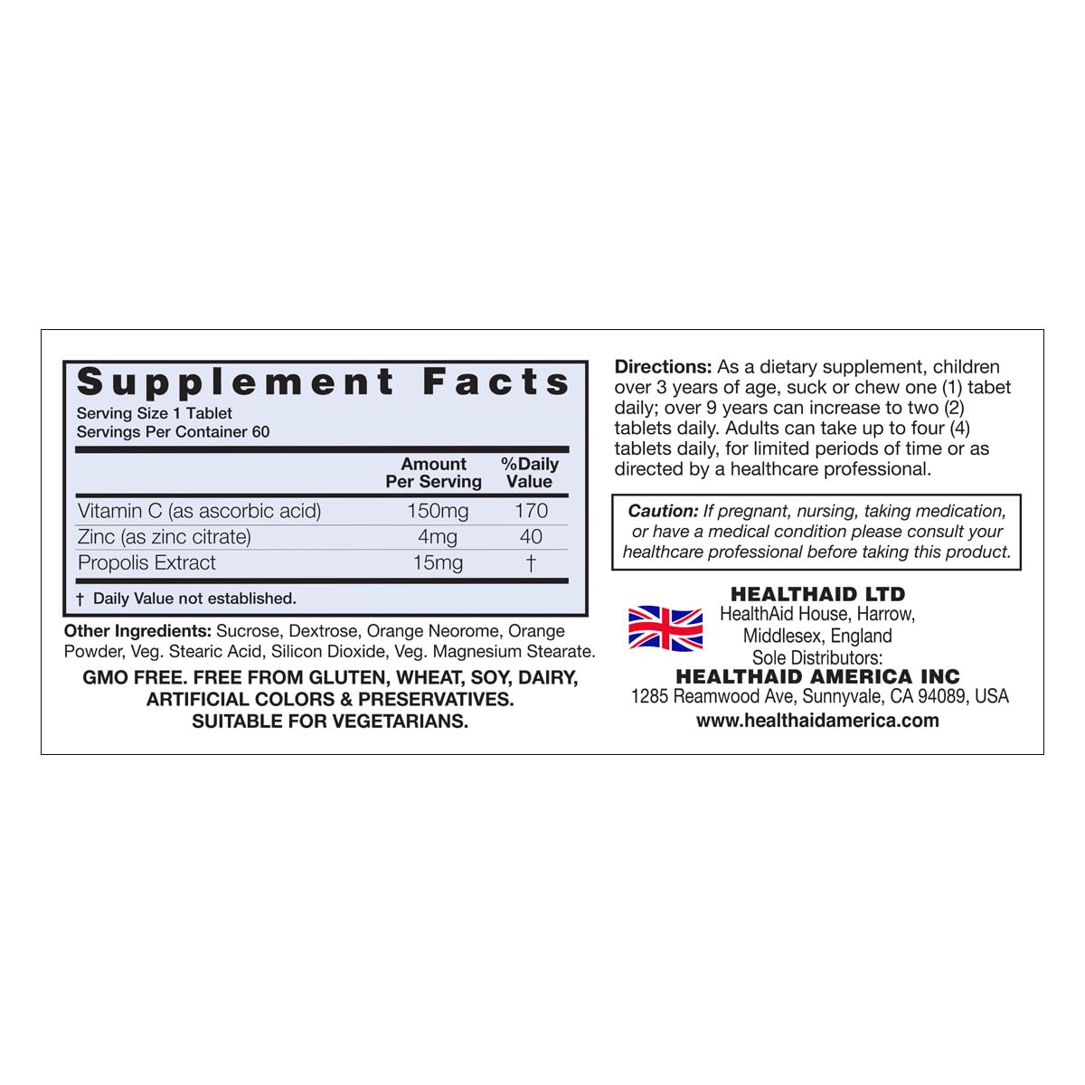 chewable vitamin C and zinc tablets