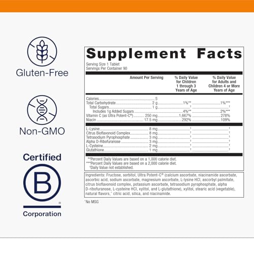 Chewable vitamin C for kids and adults