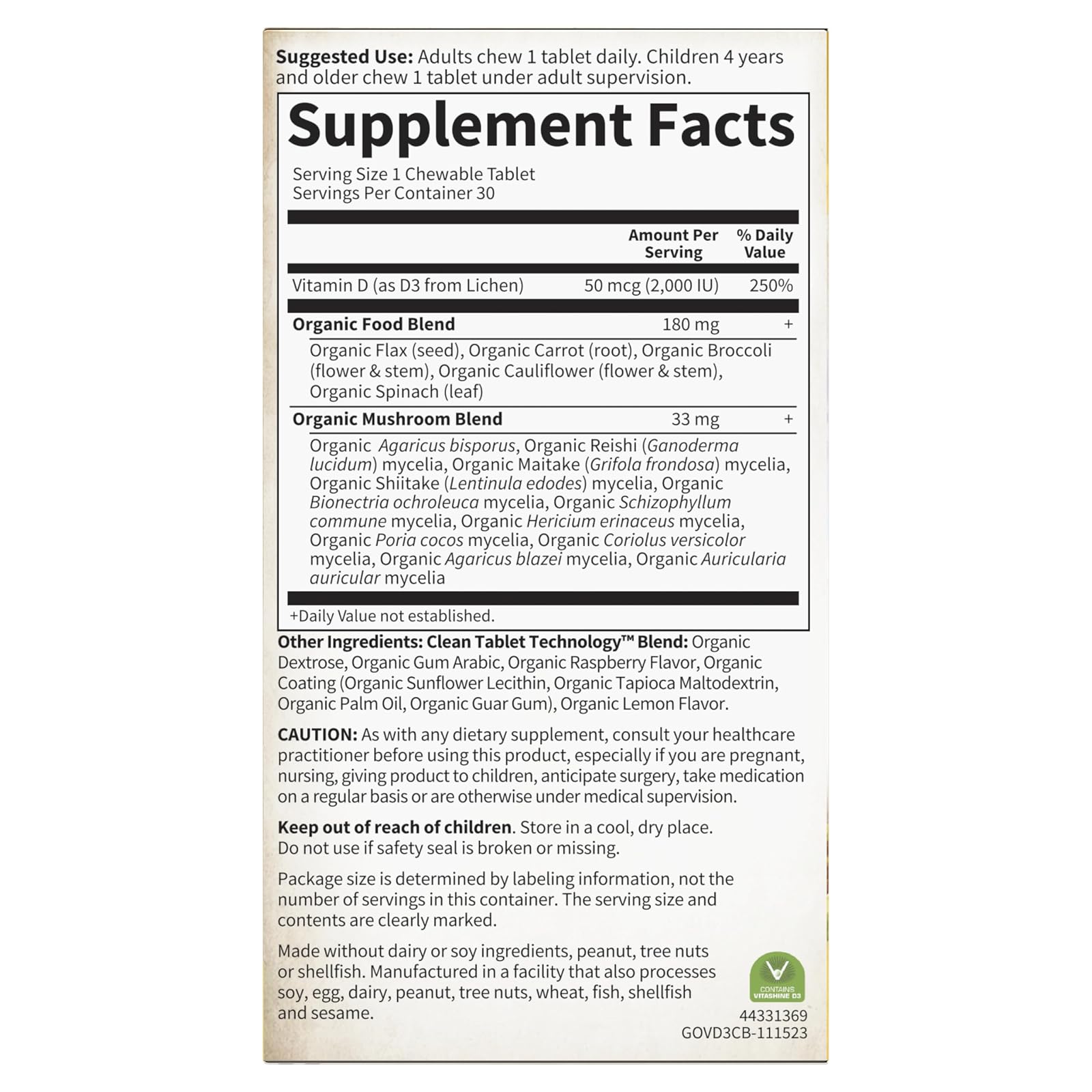 Chewable vitamin D3 for kids