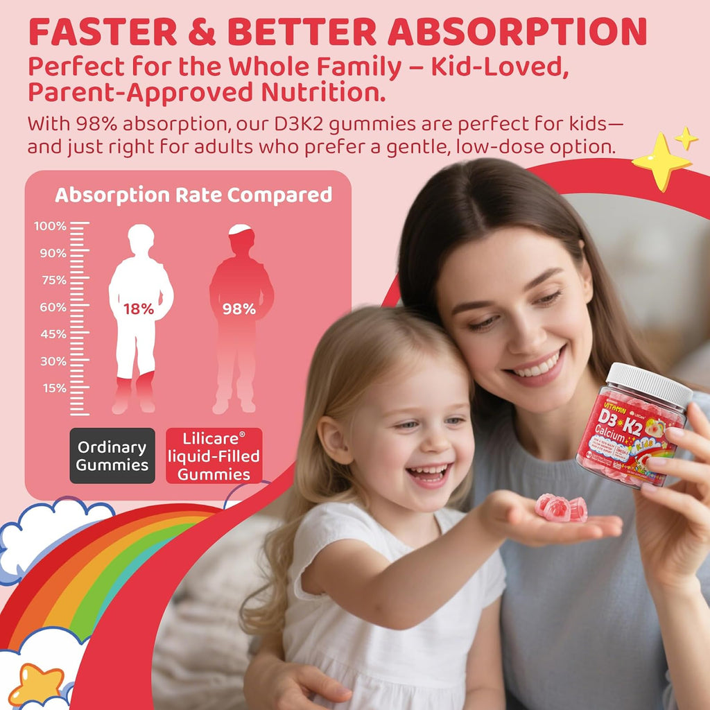 Chewable vitamin D3 K2 for children