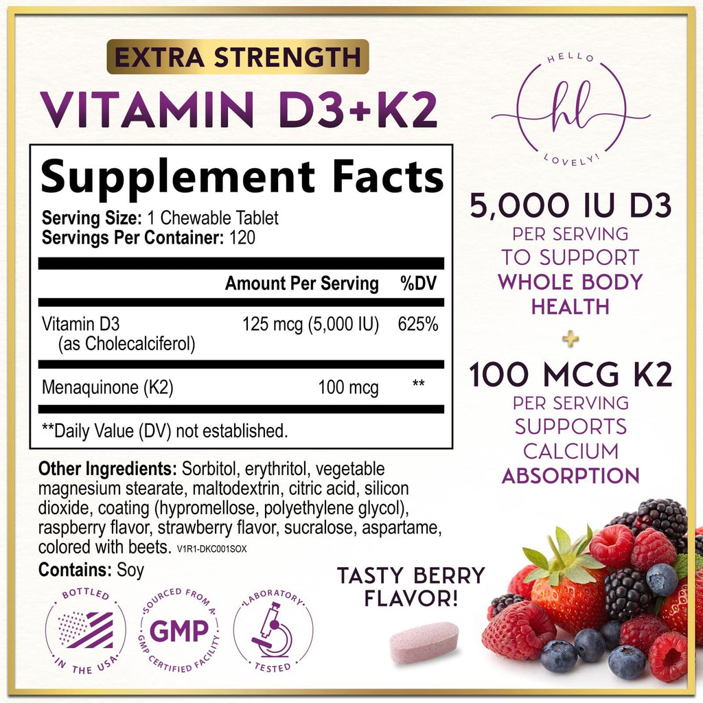 chewable Vitamin D3 K2 for immunity