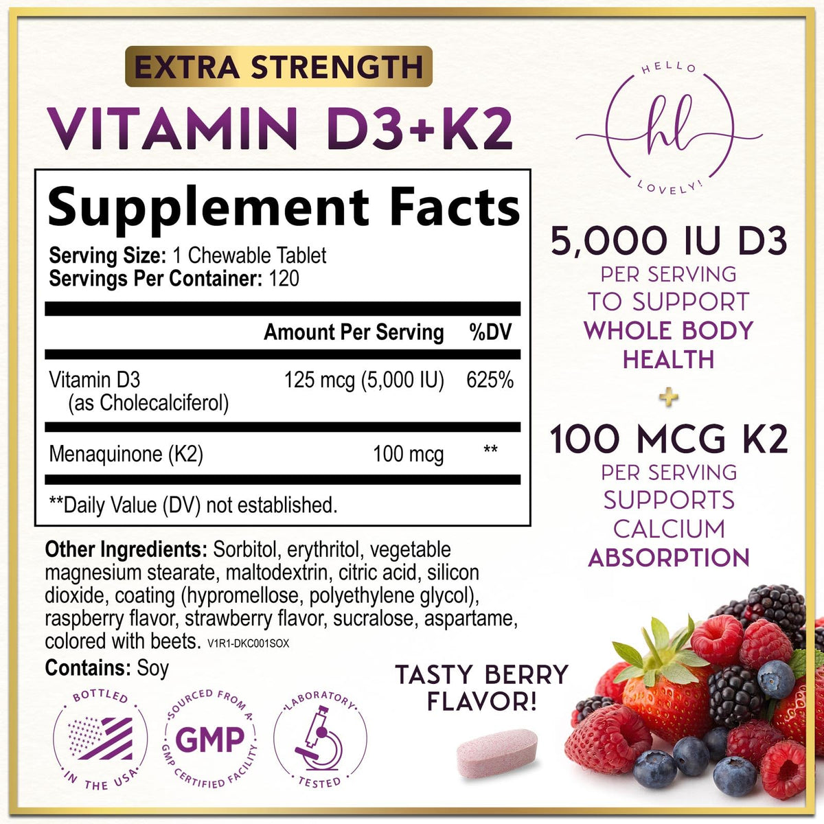 chewable Vitamin D3 K2 for immunity