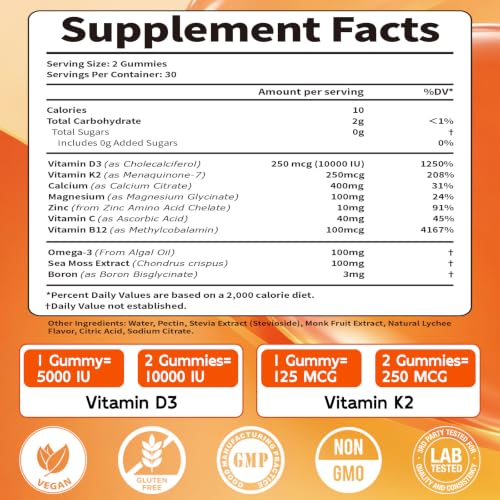 chewable Vitamin D3 K2 gummies