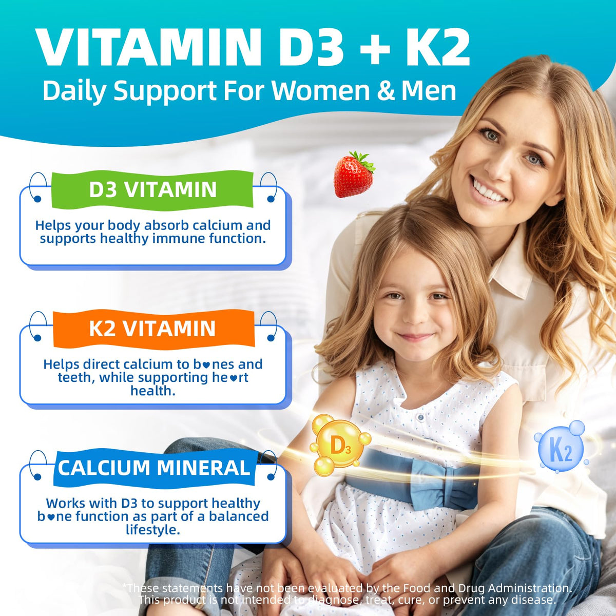 chewable Vitamin D3 K2 supplement