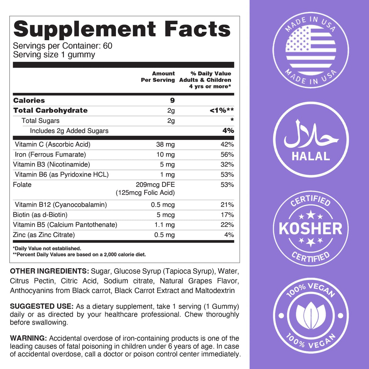 child-friendly iron supplement gummies