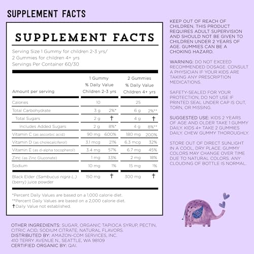 children's elderberry gummy vitamin pack