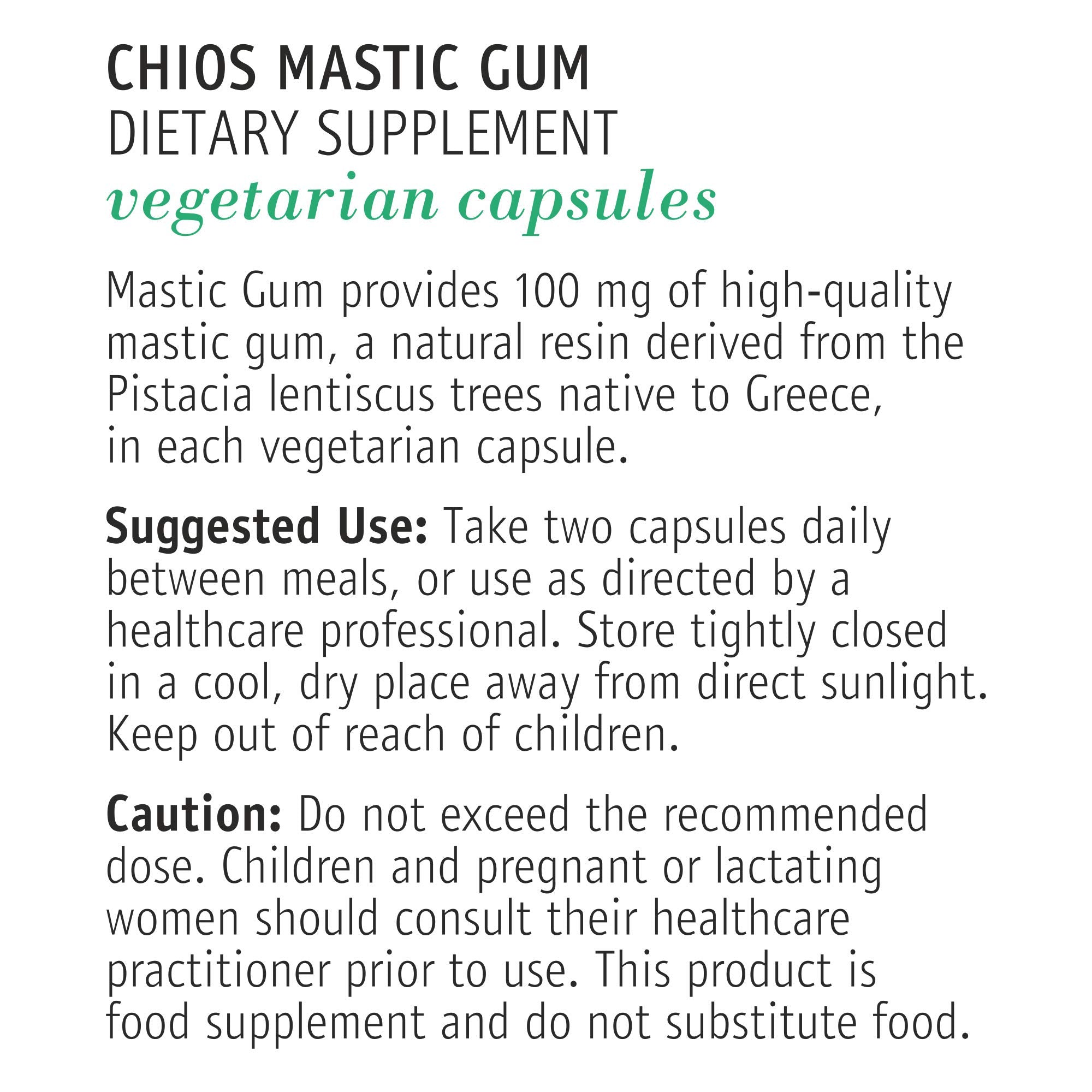 Chios mastiha capsules for vitality