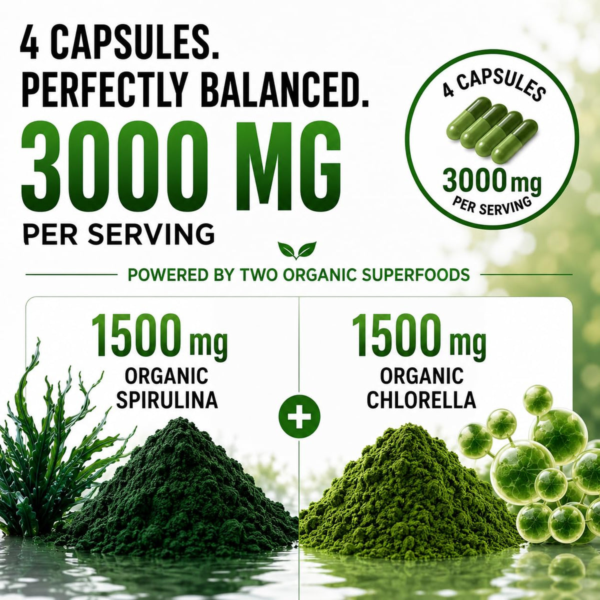 Chlorella capsules for immune support