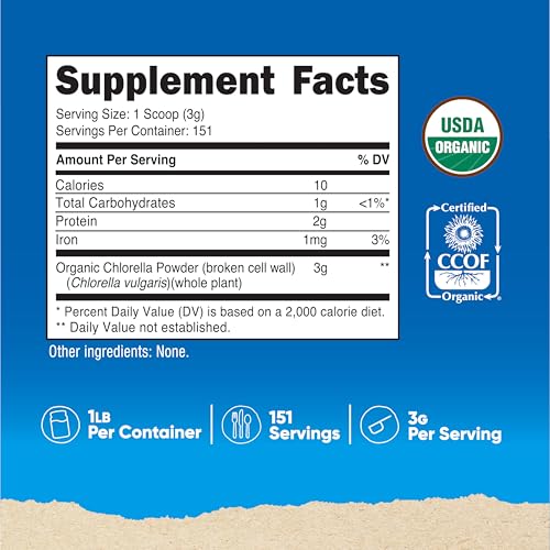 Chlorella powder rich in nutrients