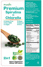 Chlorella spirulina multivitamins for energy