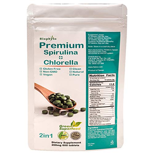 chlorella spirulina vegan protein tablets