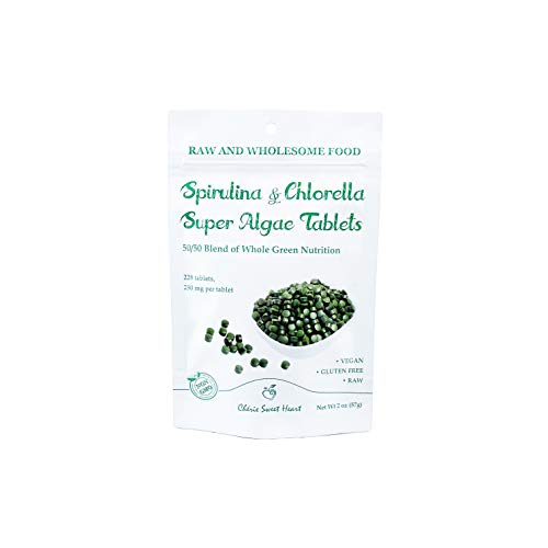 Chlorella spirulina vegan tablets