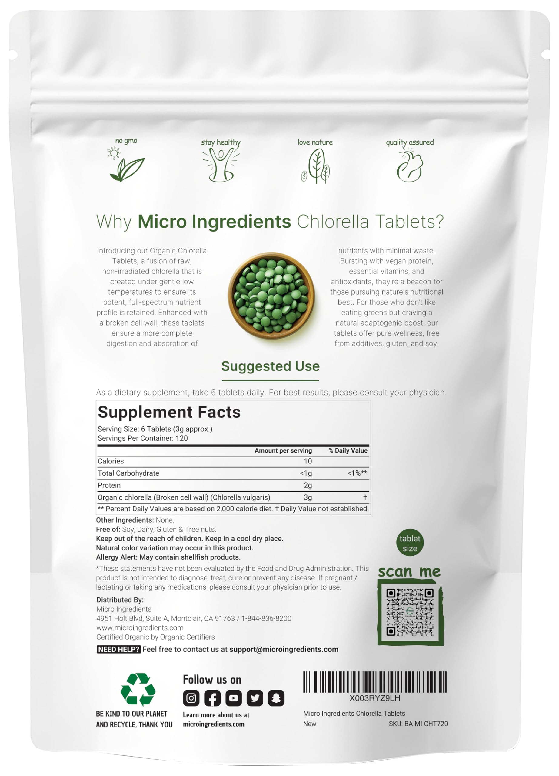 Chlorella superfood for immune support