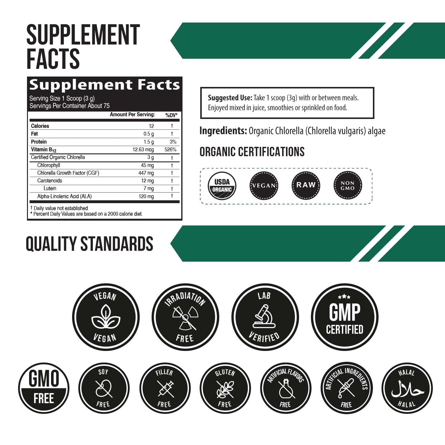 chlorella supplement for daily nutrition