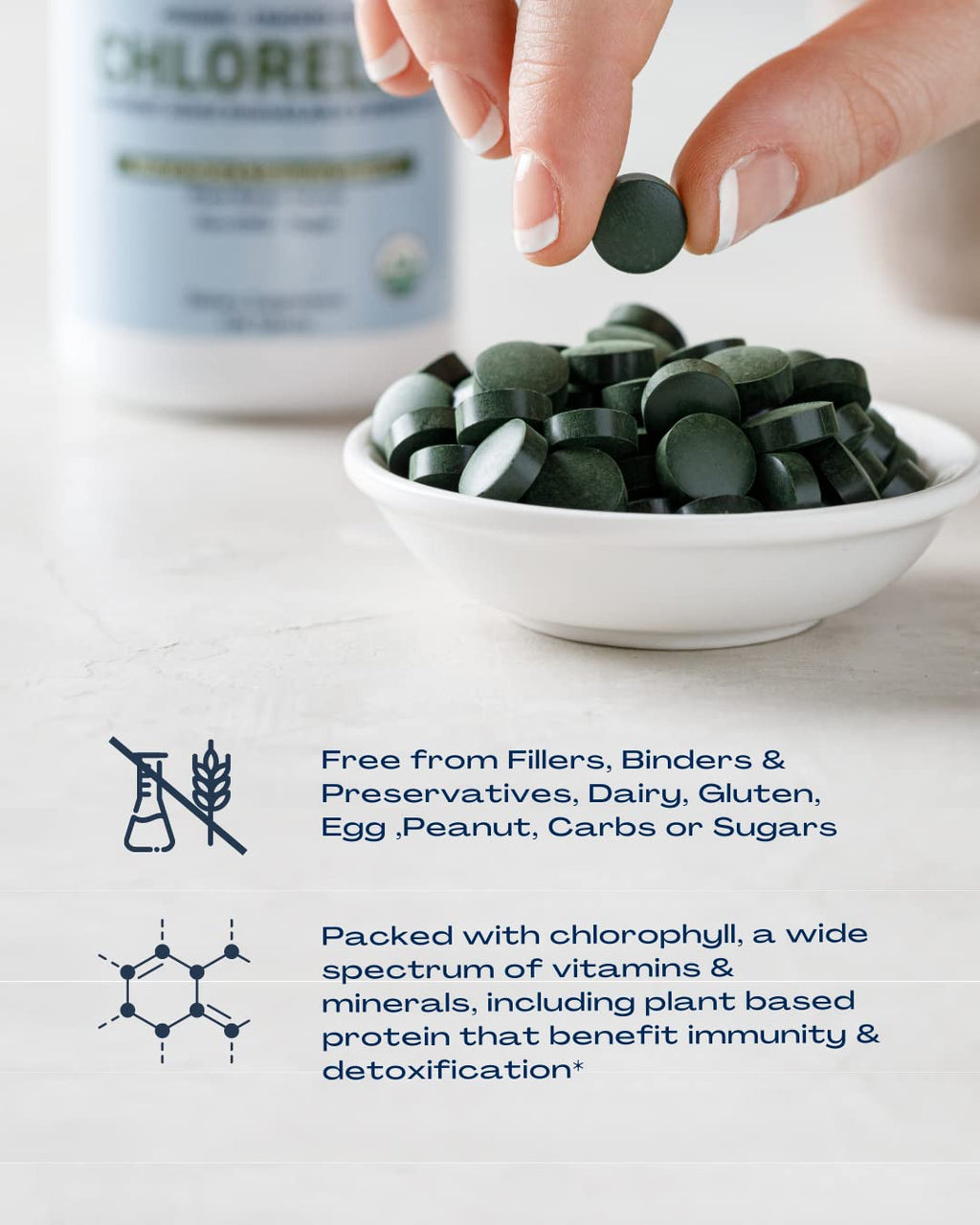 Chlorella supplements for natural detoxification