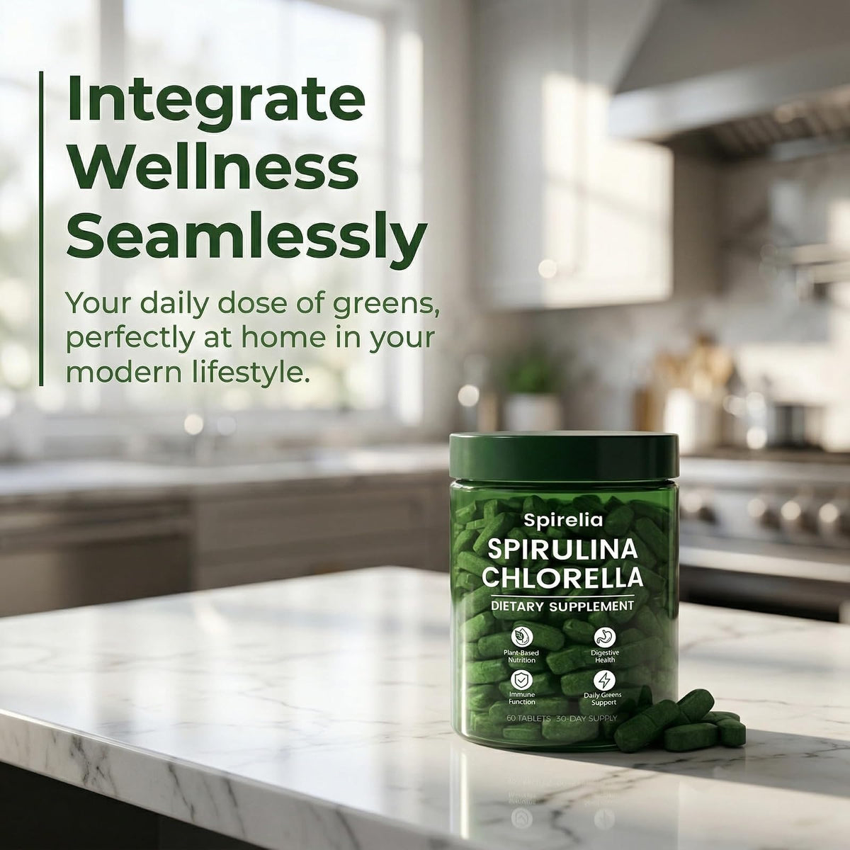 Chlorella tablets for detox support